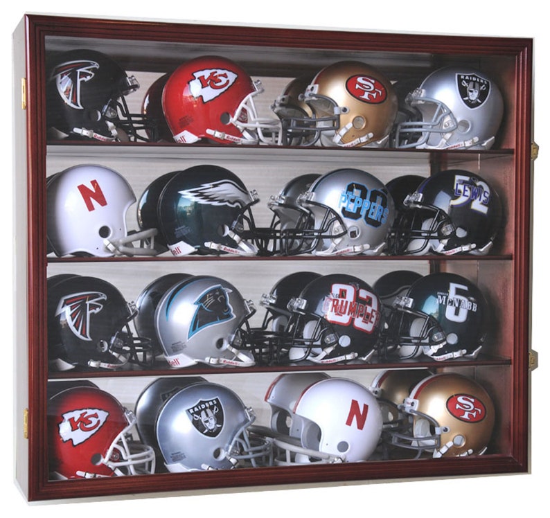 16 Riddell Mini Helmet Helmets Display Case Cabinet Wall Rack - Etsy