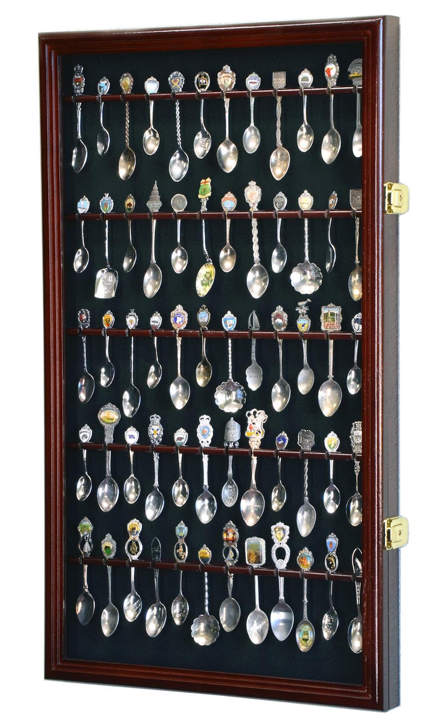 60 Spoon Display Case Wall Rack Cabinet Holder Box 98% UV - Etsy