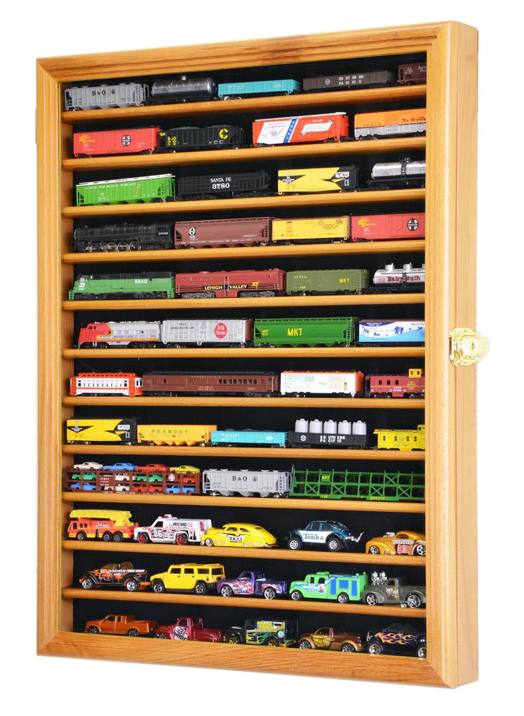 12 Shelves N Scale Train Model Trains Display Case Cabinet Wall Shelf ...