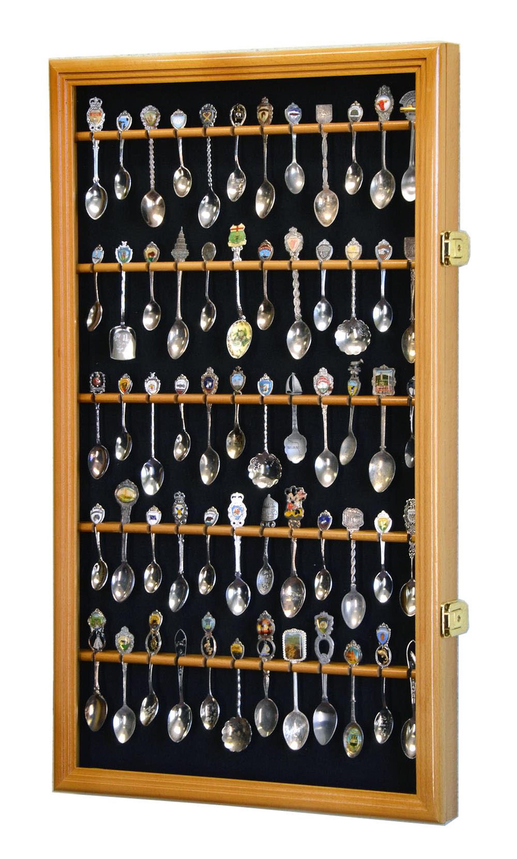 60 Spoon Display Case Wall Rack Cabinet Holder Box 98% UV - Etsy