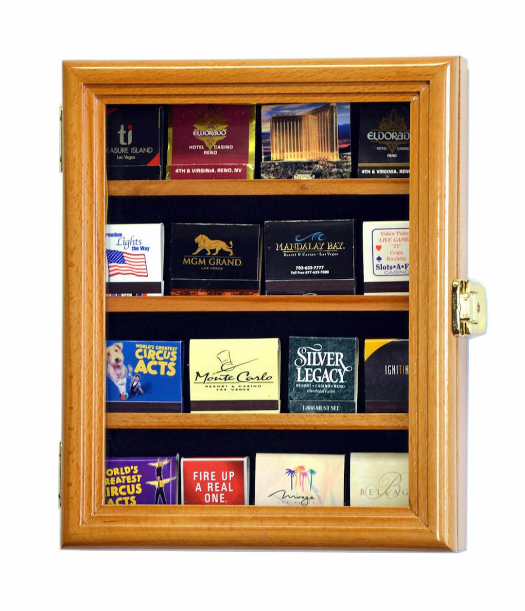 20 Matches Matchbook Display Case Wall Cabinet Holder W/ 98% UV ...