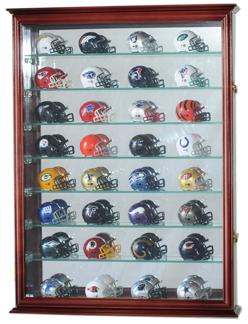 Large Pocket Pro Mini Helmet Display Case Cabinet Football NFL - Etsy