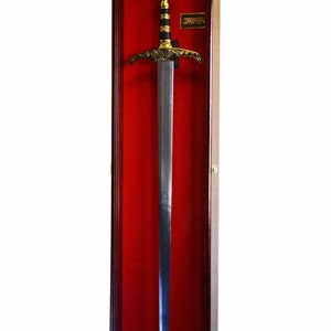 1 Long Sword Display Case Cabinet Wall Shadowbox Medieval Swords Prop ...