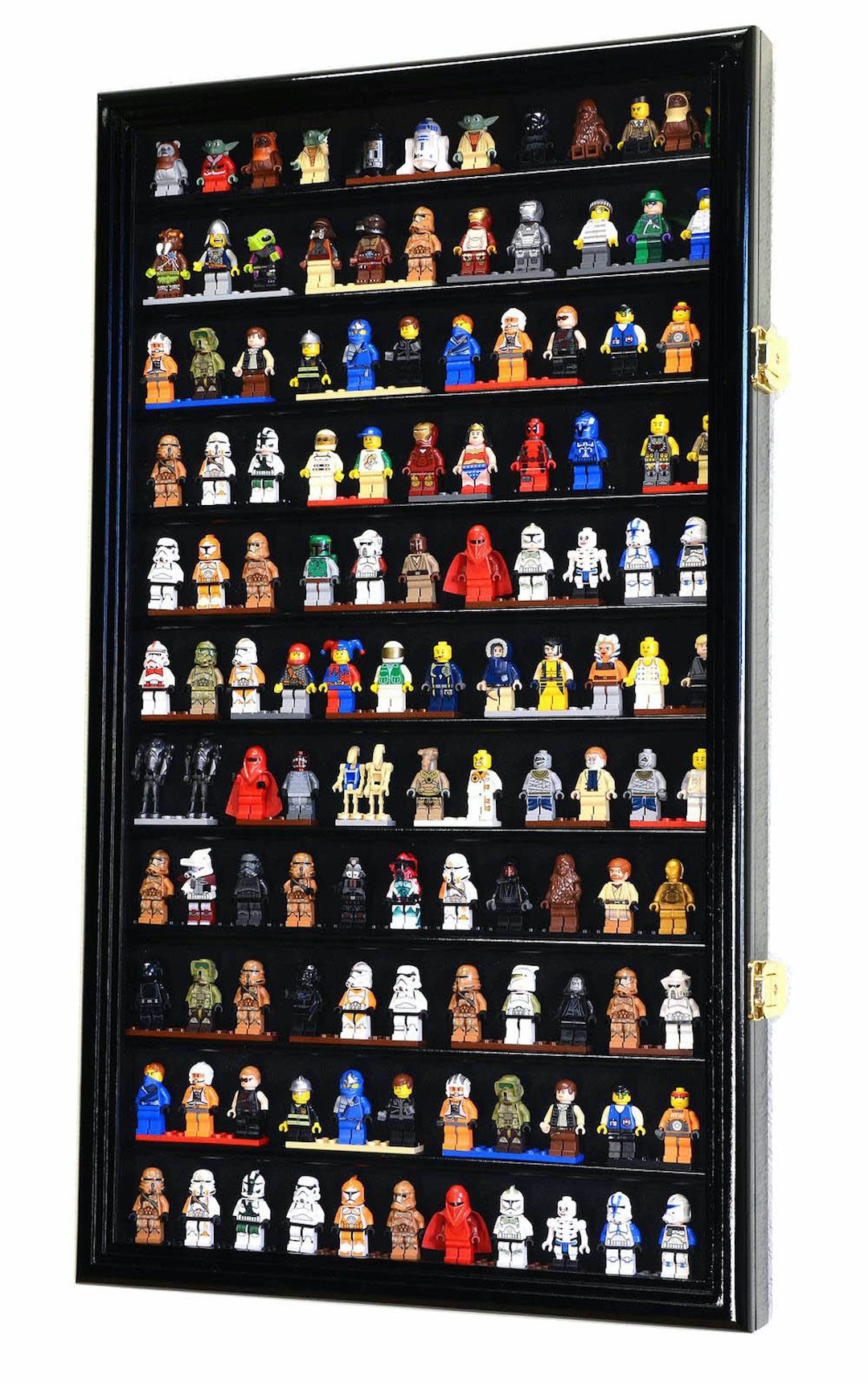 120 Minifigures Display Case Cabinet Miniatures Figurines Small Action ...