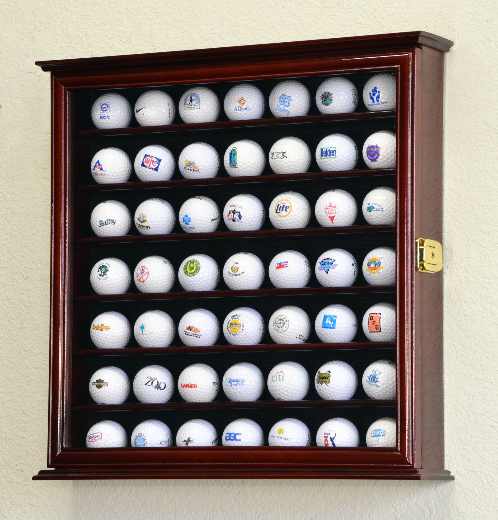 49 Golf Ball Display Case Cabinet Wall Rack Holder W/98% UV Protection ...