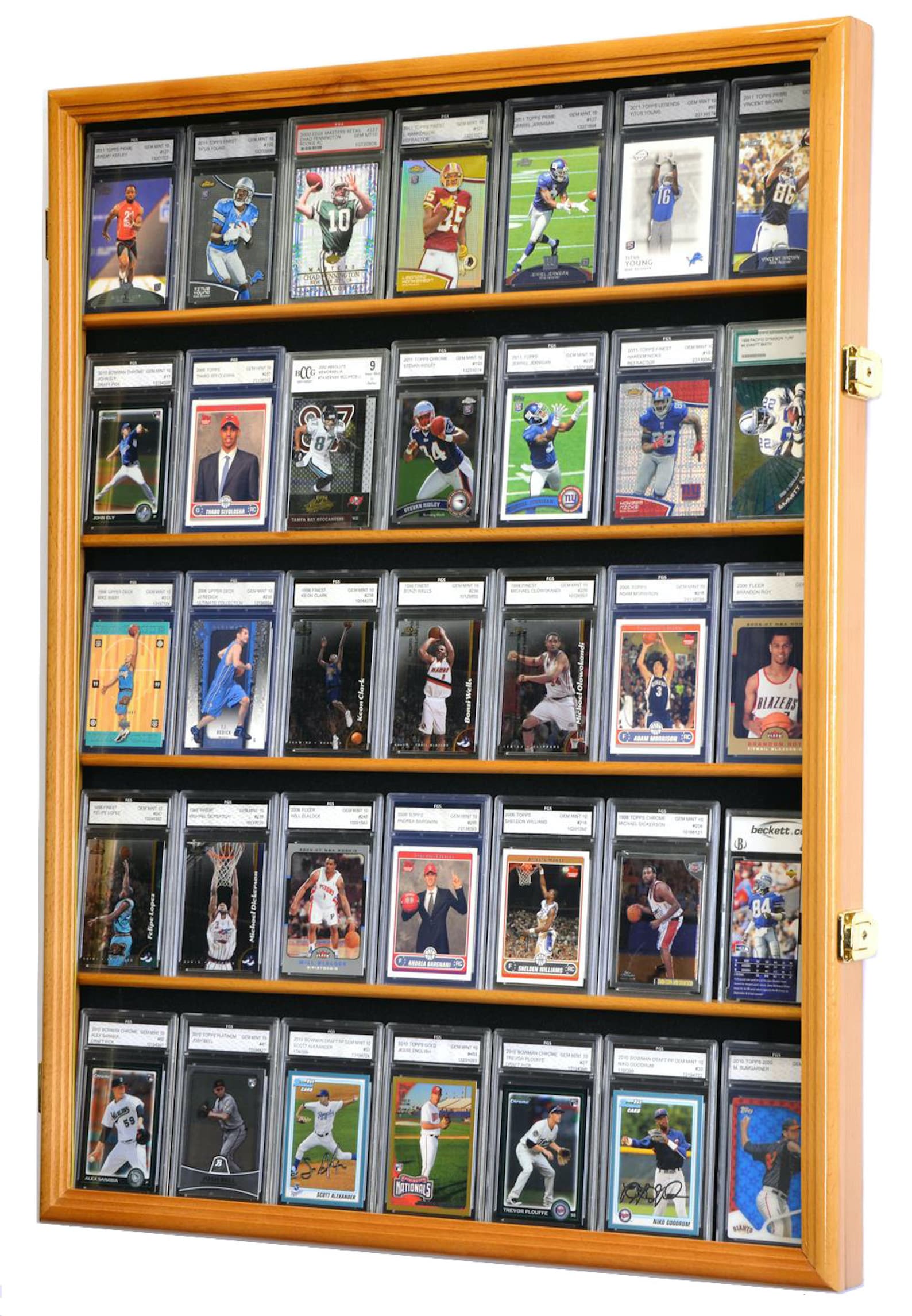 35 Graded Sport Cards / Collectible Trading Card Display Case Wall ...