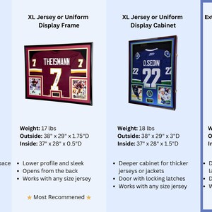 Extra Deep Jersey, Uniform, Jacket Display Case Cabinet Shadowbox - 98% ...
