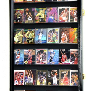 36 Sport Cards/collectible Trading Card Display Case Wall Cabinet W/ 98 ...