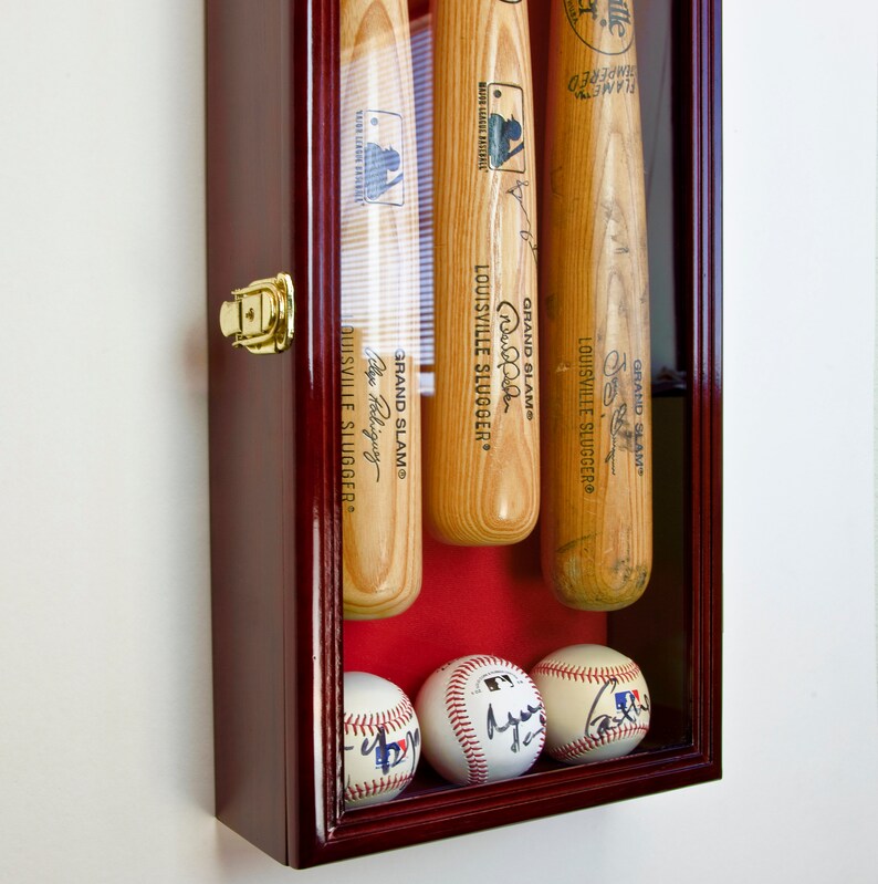 3 Baseball Bat Display Case Cabinet Holder Wall Rack W/98% UV - Etsy