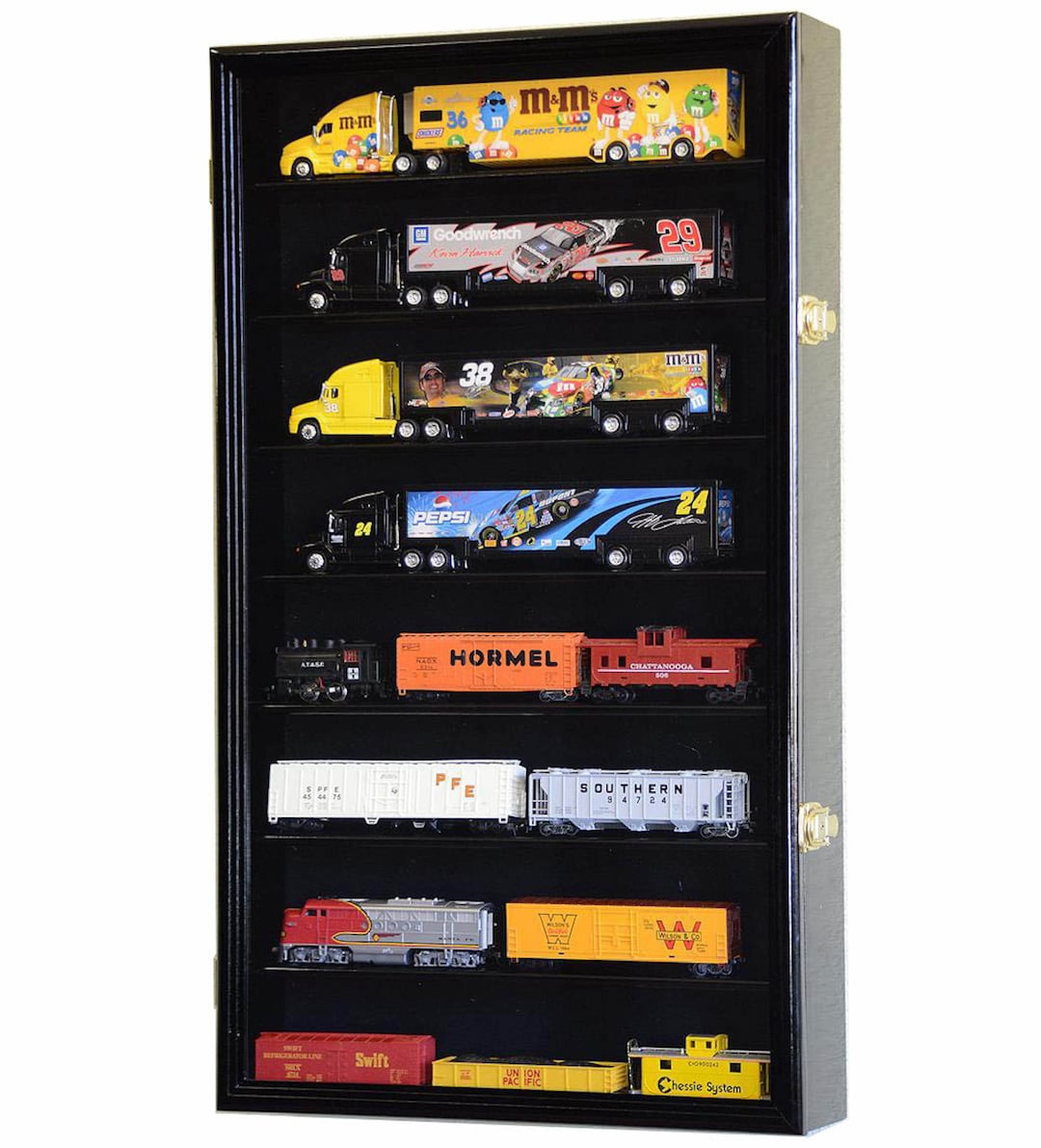 1/64 Diecast Trailer Rig Display Case Cabinet Model Car Train Wall ...