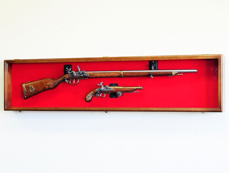 Long Rifle / Musket Gun Display Case Wall Rack Cabinet w/98% | Etsy