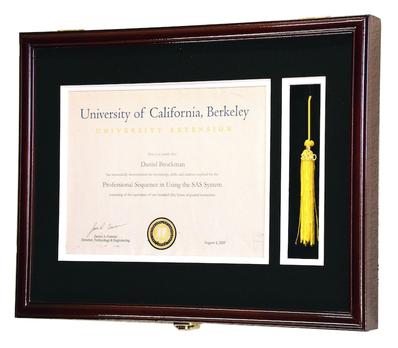 Custom Diploma and Graduation Tassel Display Case Cabinet Frame (w ...