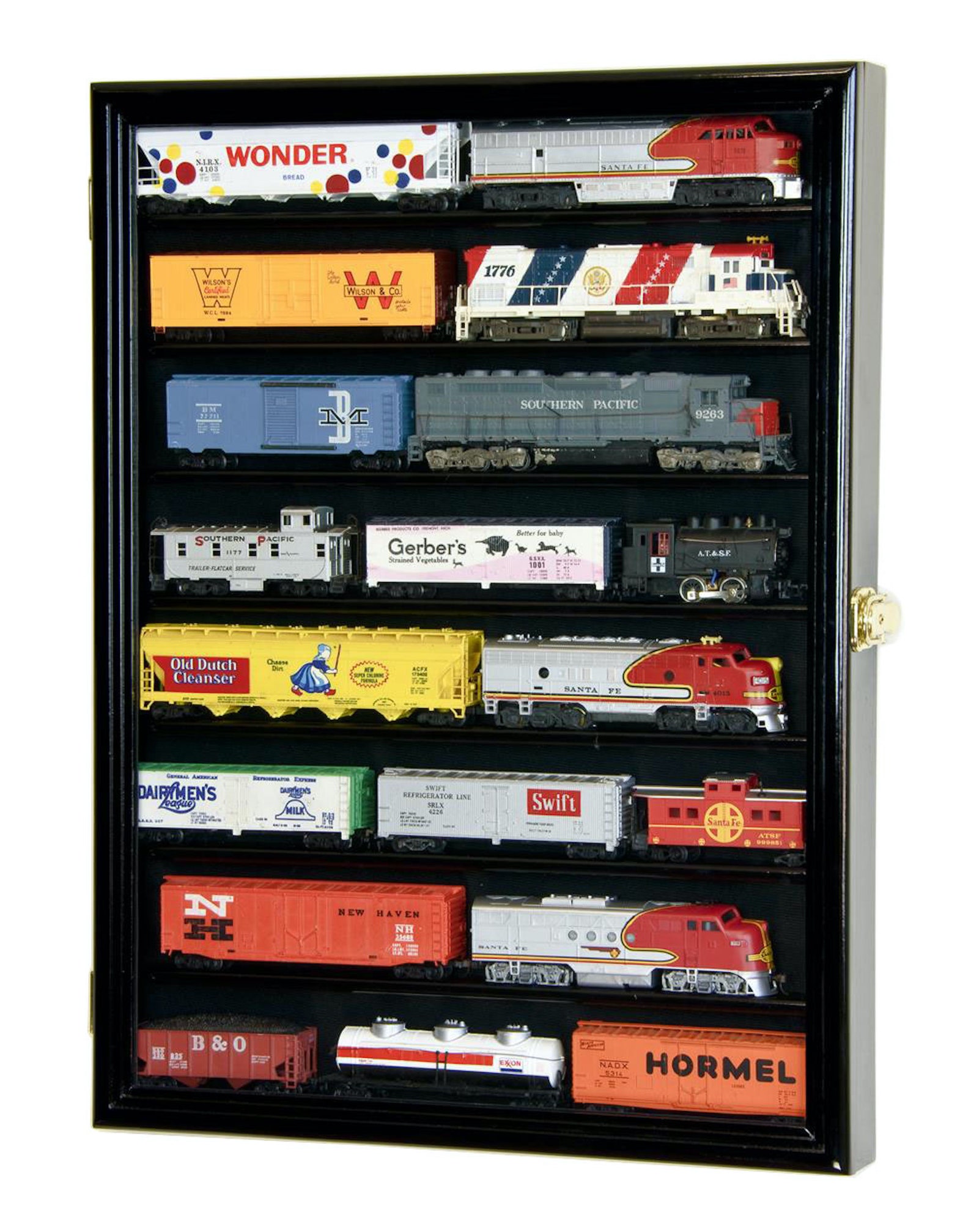 Small HO Scale Train Display Case Cabinet Model Trains Locomotive ...