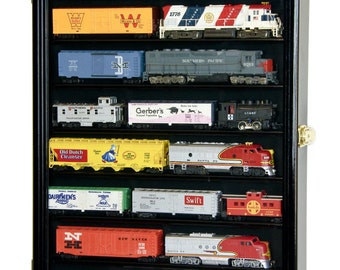 N Scale Train Display Case Model Car Cabinet Wall Rack W/ 98% | Etsy