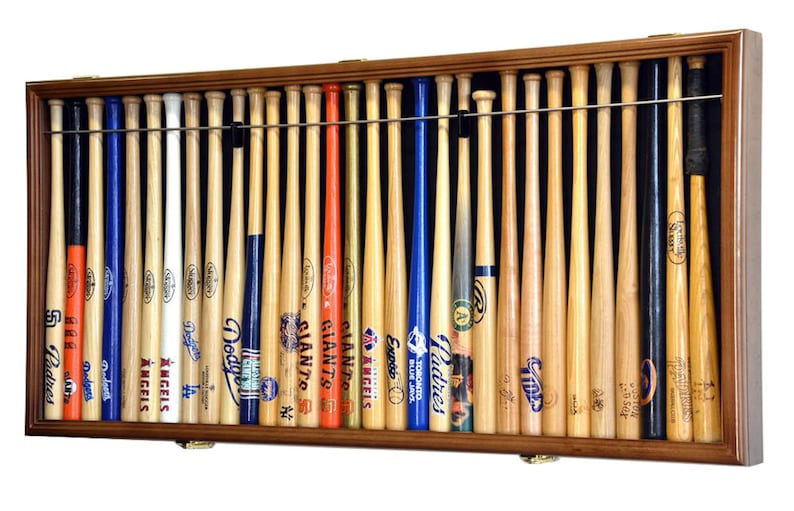 Large Mini 18" Bat Baseball Display Case Cabinet Holder Rack W/98% UV ...