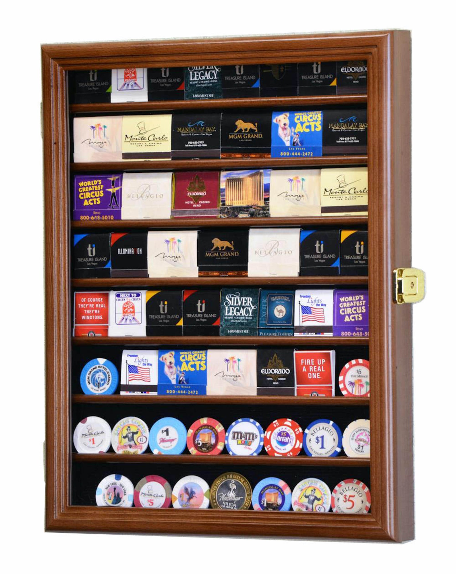 64 Matches Matchbook Display Case Wall Cabinet Holder W/ 98% UV ...