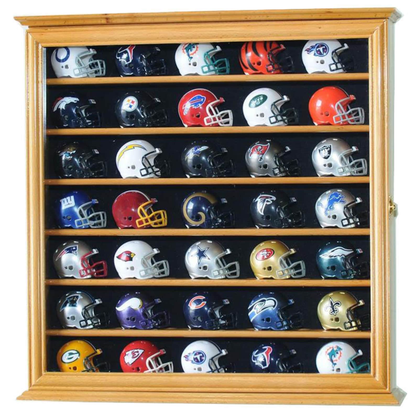 Pocket Pro Mini Helmet Display Case Cabinet Football Helmets Shelf W ...