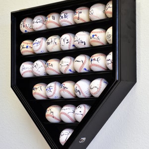 30 Baseball Display Case Cabinet Holder Rack Home Plate Shaped W/98% UV ...