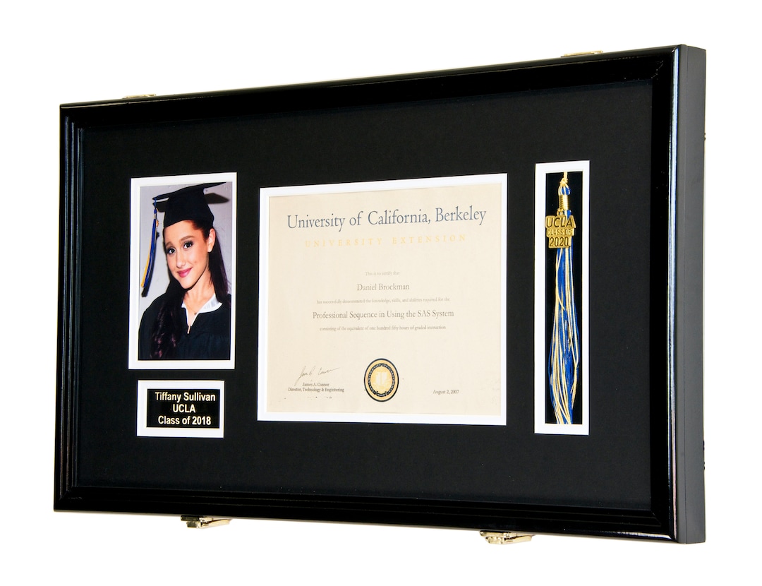 Custom Large Diploma, Graduation Tassel, and Cap Display Case Cabinet ...