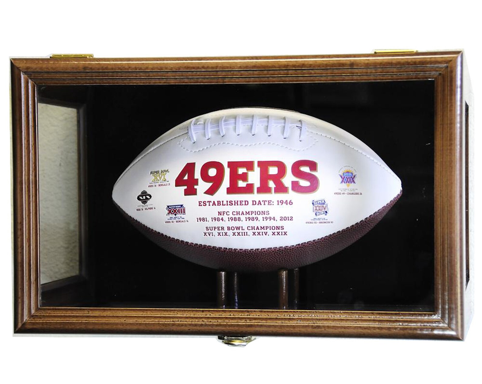 Football Display Case Cabinet Holder Shelf (wall Mounting/free Standing ...