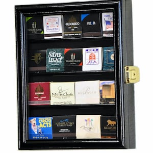 20 Matches Matchbook Display Case Wall Cabinet Holder W/ 98% UV ...