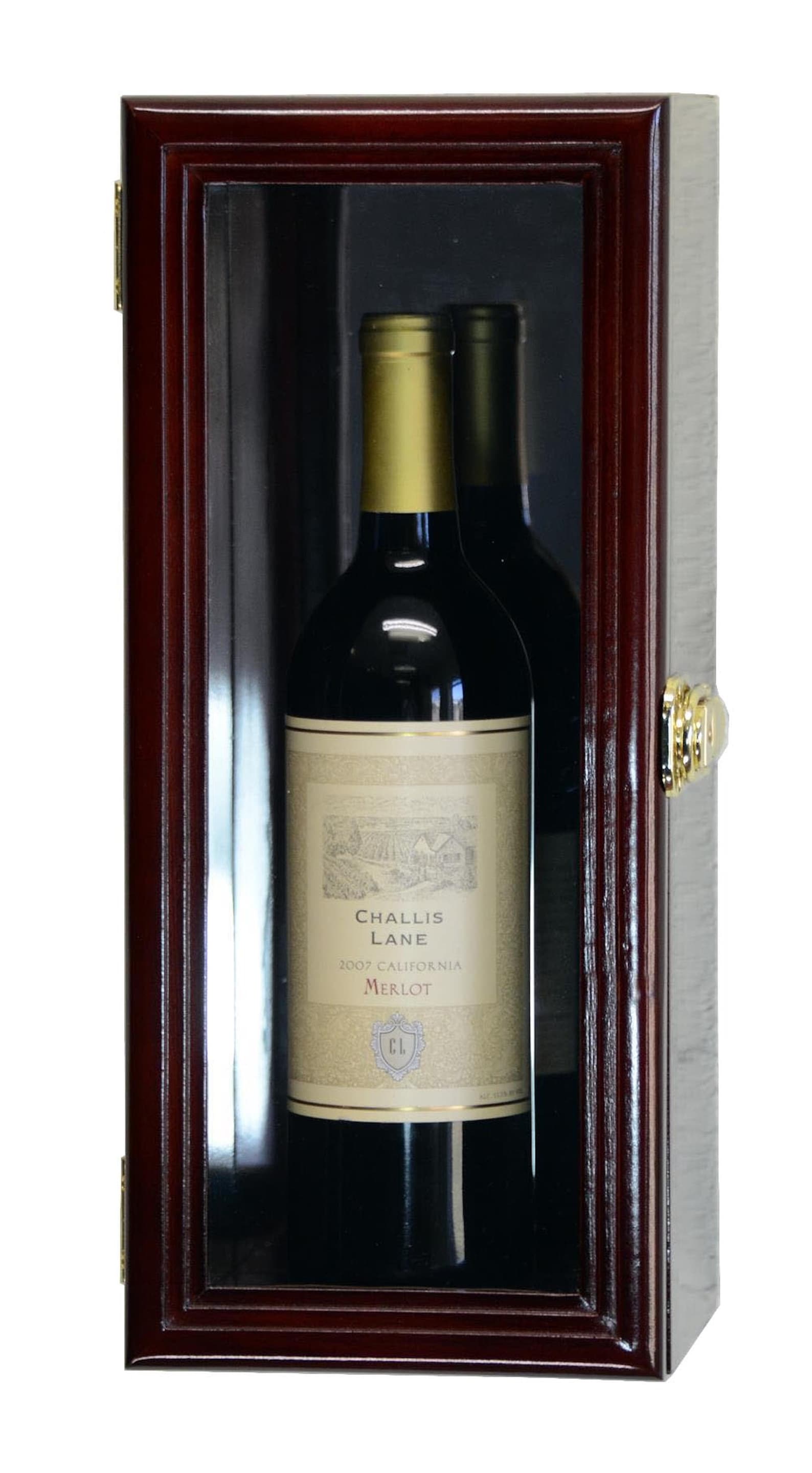 Single Wine / Champagne Bottle Display Case Mirrored Wall Cabinet (fits ...