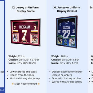 Large Jersey or Uniform Display Case (w/ Custom Double Matting) Cabinet ...