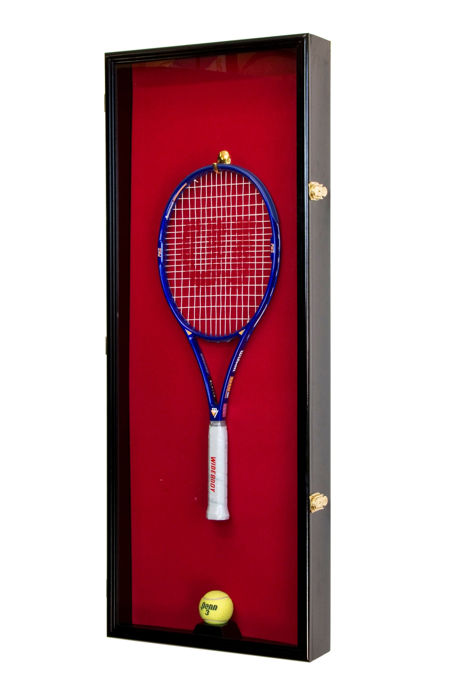Tennis Racket and Ball Display Case Cabinet Hanger Wall Mount Shadowbox ...