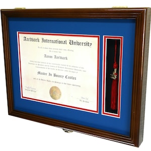 Custom Diploma and Graduation Tassel Display Case Cabinet Frame (w ...