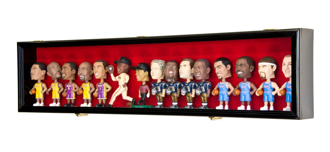 Long Bobble Head Figurine Display Case Cabinet Holder Rack Shadowbox W ...