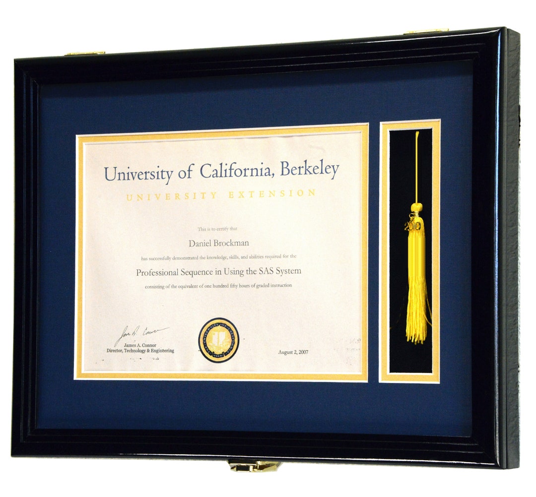 Custom Diploma and Graduation Tassel Display Case Cabinet Frame (w ...