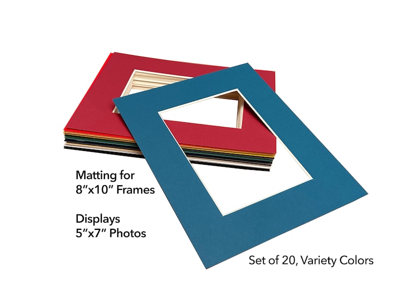 Set of 20 - 8x10 Picture Frame Matting for Display 5x7 Photo - Variety ...
