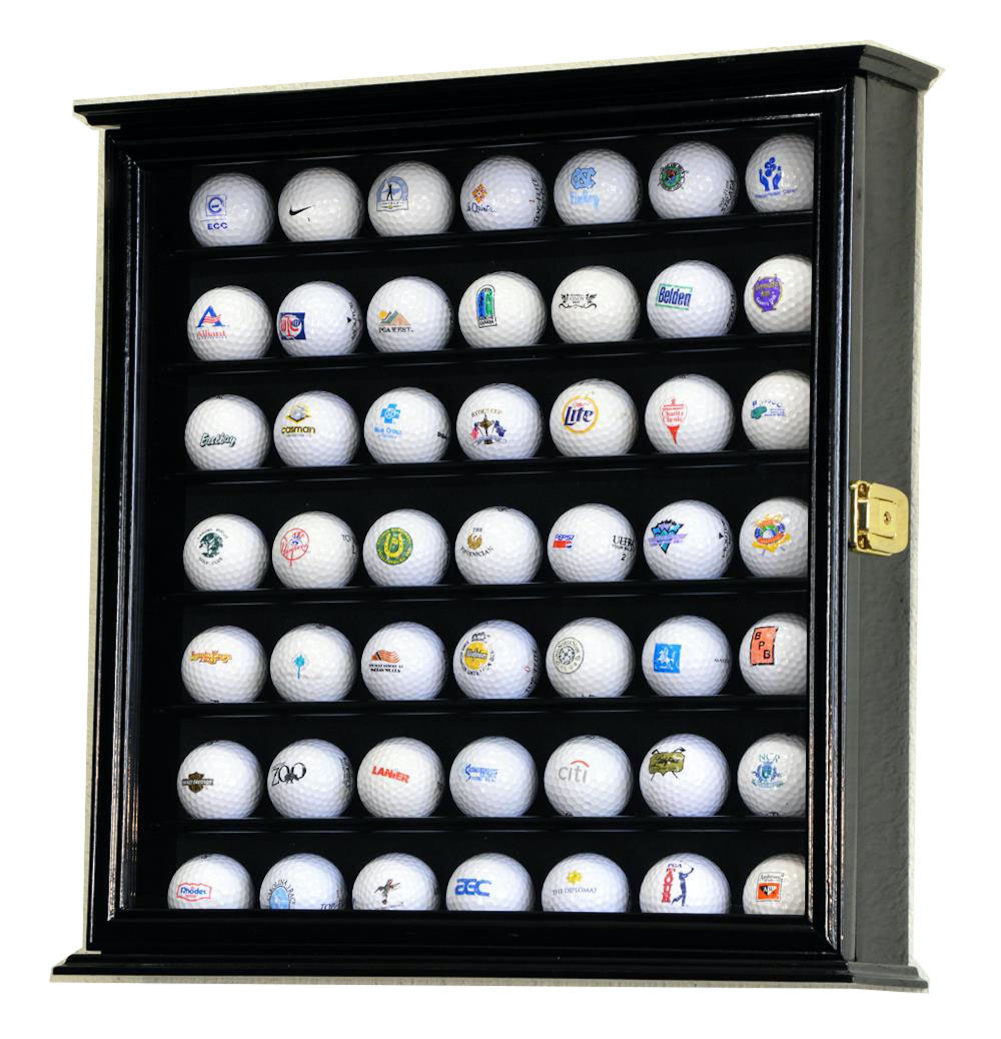49 Golf Ball Display Case Cabinet Wall Rack Holder W/98% UV Protection ...