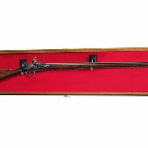 XL Rifle / Musket Gun Display Case Cabinet Wall Mount Antique Gun - 64 ...