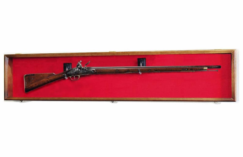 XL Rifle / Musket Gun Display Case Cabinet Wall Mount Antique Gun - 64 ...