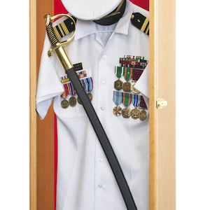 Military Shadow Box Display Case Cabinet Army Navy Marine Veteran ...