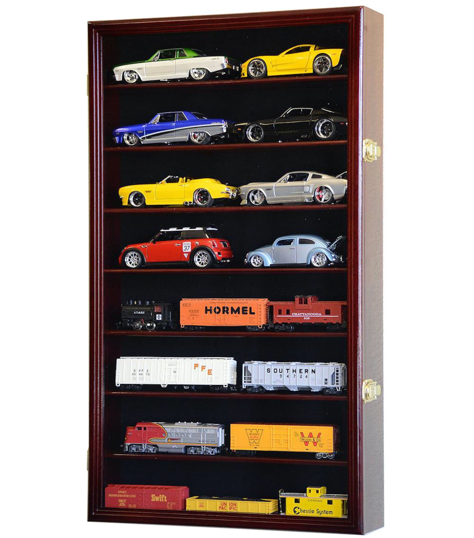 Large 1/24 Scale Diecast Model up to 16 Car Display Case Cabinet Holder ...