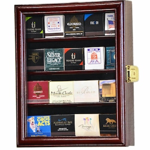 20 Matches Matchbook Display Case Wall Cabinet Holder W/ 98% UV ...