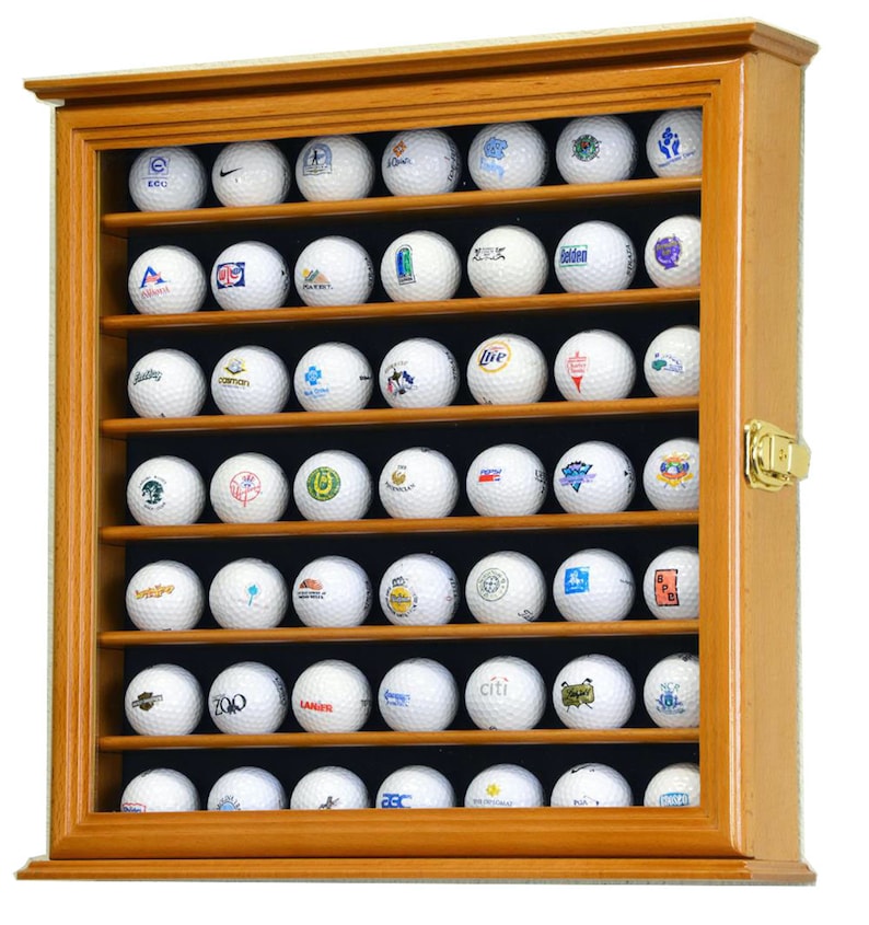 49 Golf Ball Display Case Cabinet Wall Rack Holder W/98% UV Protection ...