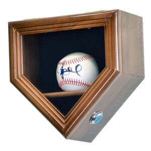 1 Baseball Ball Home Plate Shaped Display Case Cabinet Holder Wall Rack ...