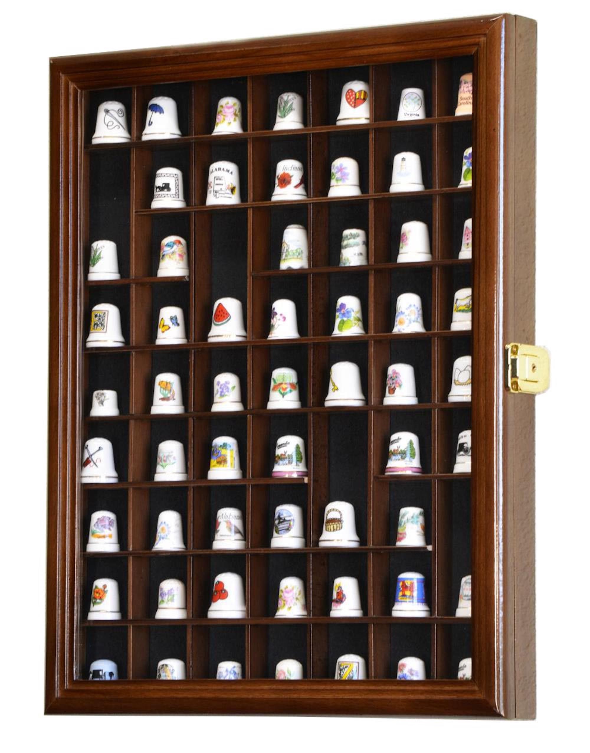 59 Opening Thimble / Small Miniature Display Case Cabinet Holder Wall ...