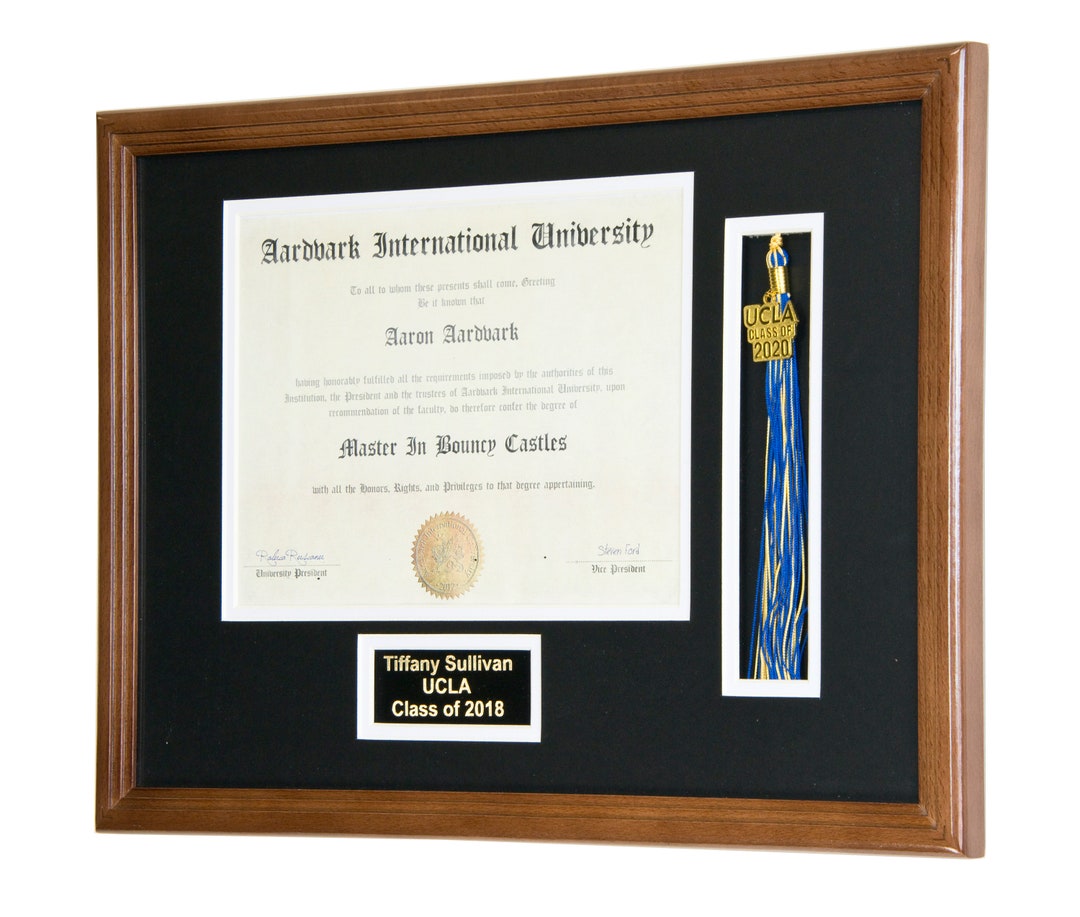 Custom Diploma and Graduation Tassel Display Frame (w/ Custom Matting ...