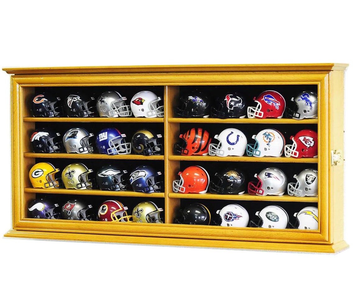 32 Pocket Pro Mini Helmet Football Display Case Cabinet Shelf - Etsy