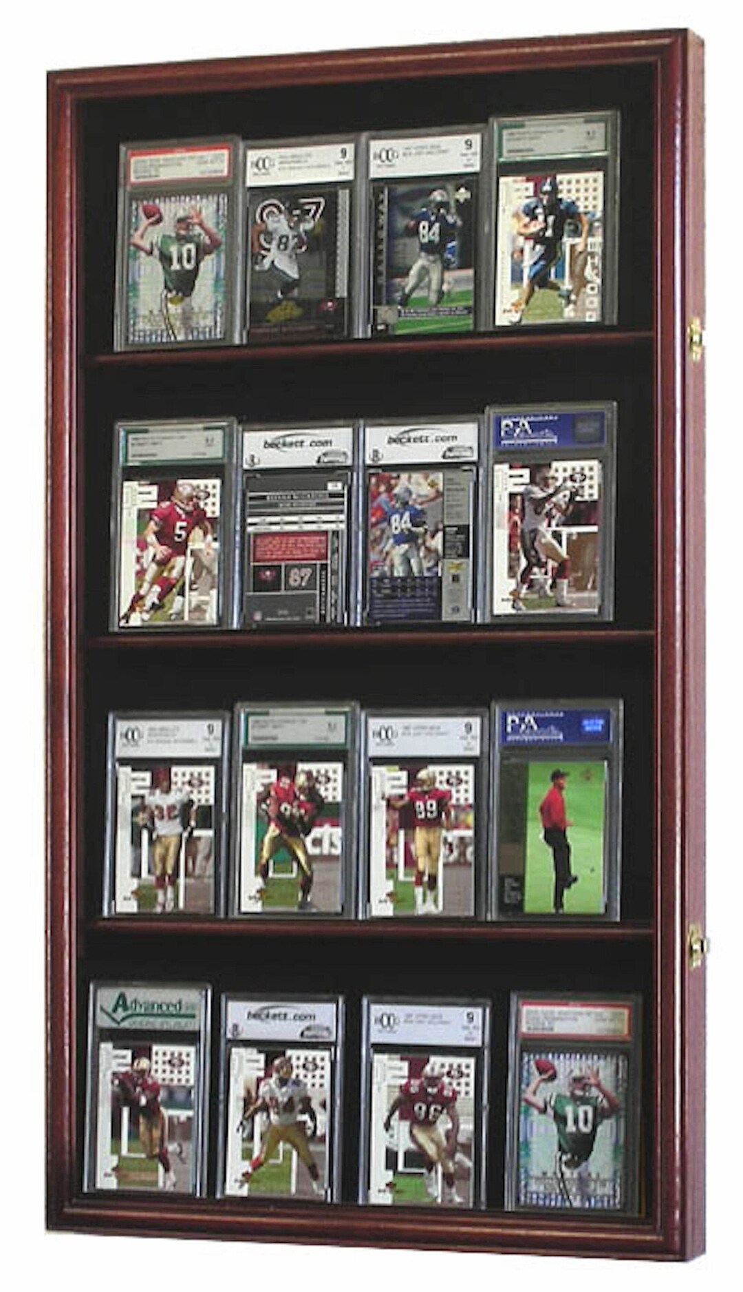 16 Graded Sport Cards / Collectible Trading Card Display Case Wall ...
