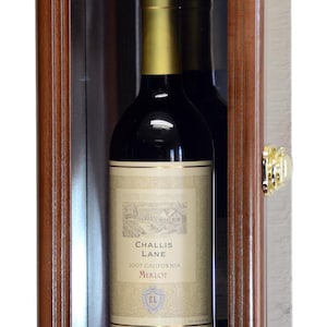 Single Wine / Champagne Bottle Display Case Mirrored Wall Cabinet (fits ...