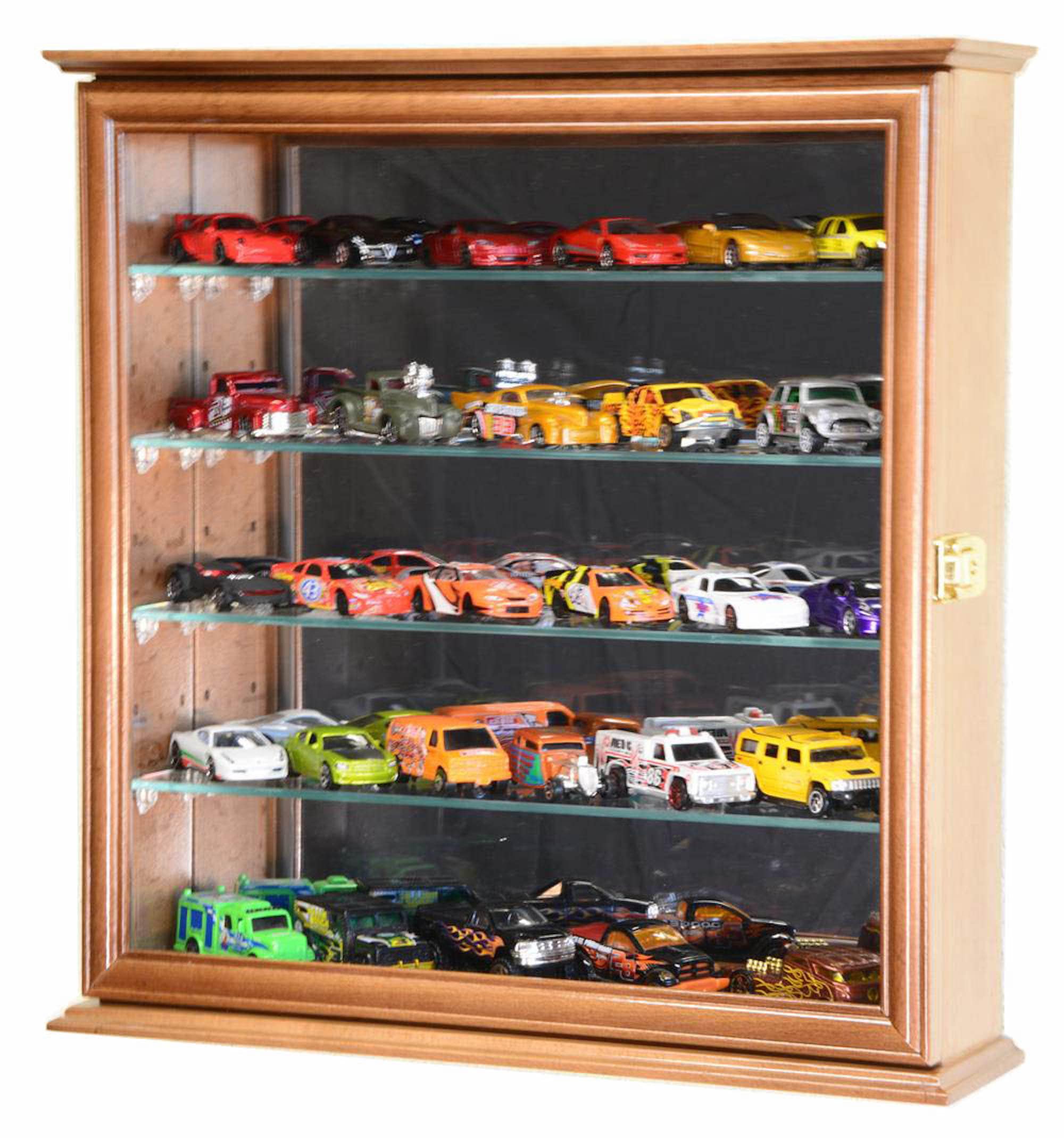 4 Adjustable Shelves Mirror Back 1/64 Diecast Display Case Cabinet Cars ...