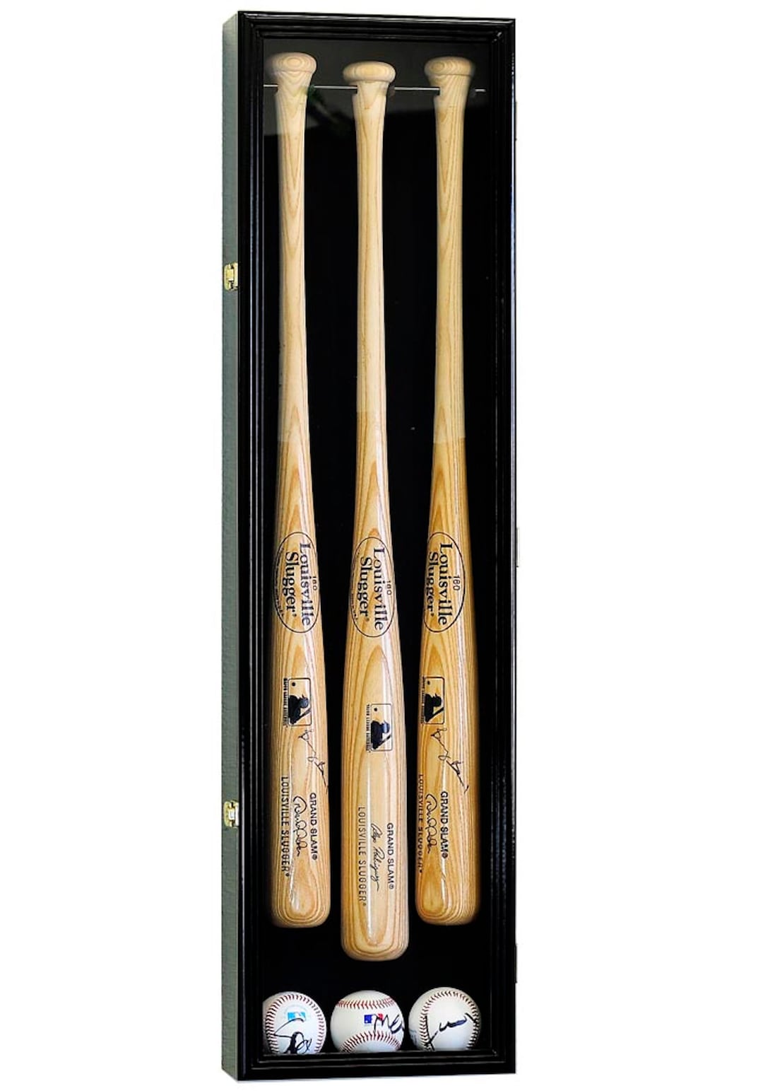 3 Baseball Bat Display Case Cabinet Holder Wall Rack W/98% UV ...