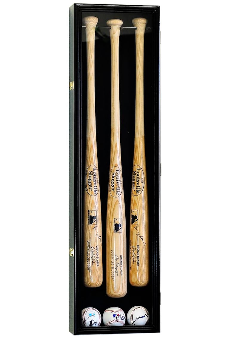 3 Baseball Bat Display Case Cabinet Holder Wall Rack W/98% UV - Etsy