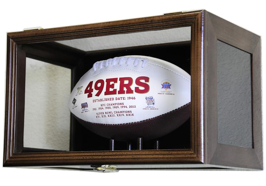 Football Display Case Cabinet Holder Shelf (wall Mounting/free Standing ...