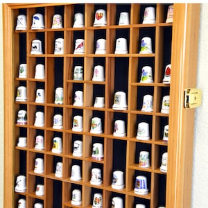 59 Opening Thimble / Small Miniature Display Case Cabinet Holder Wall ...